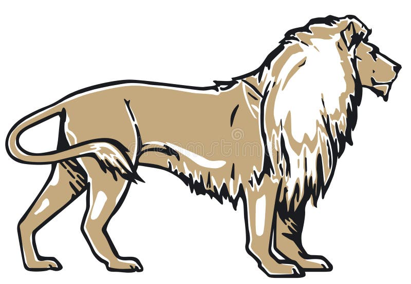 Lion Graphic Representation, Isolated Illustration Stock Vector ...