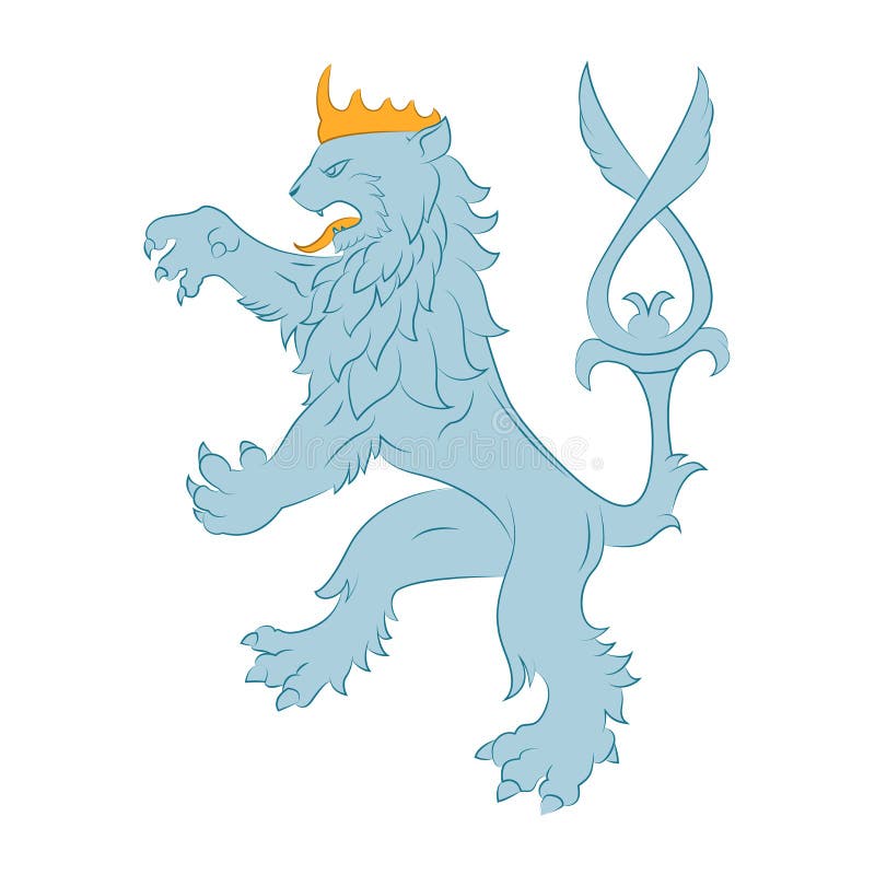 Lion héraldique illustration de vecteur. Illustration of lion - 37257055