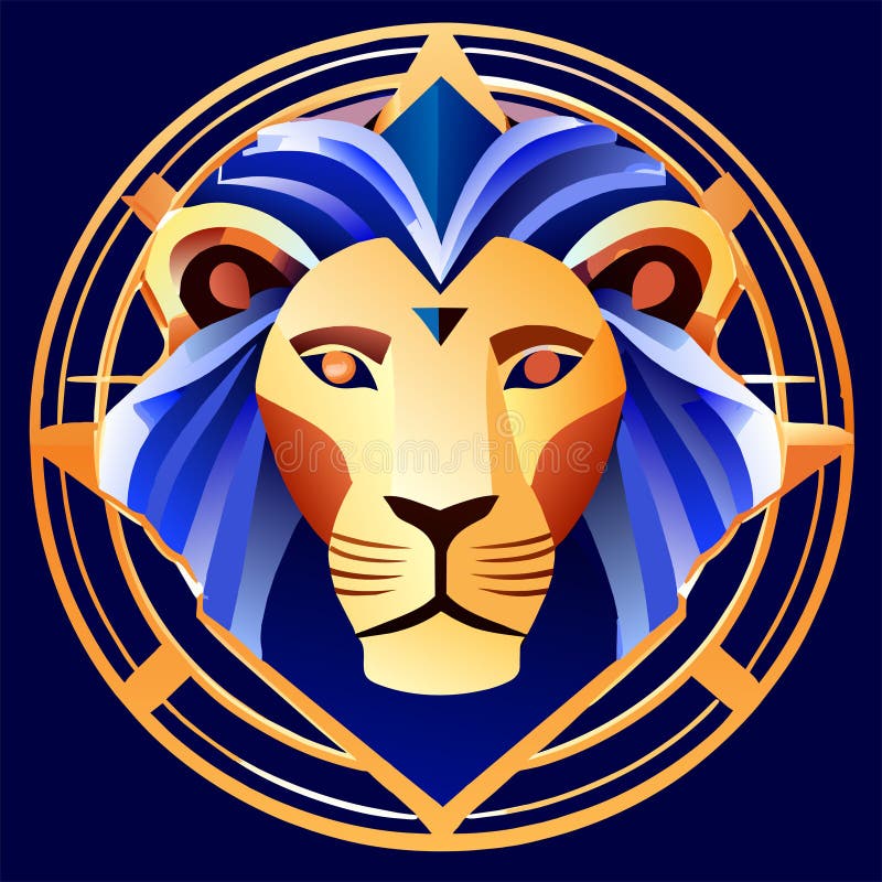 Lion in a Circle with the Letter P. Vector Illustration Stock Photo ...