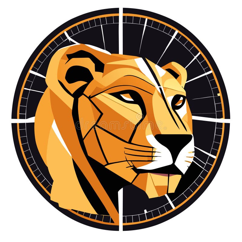 Lion in a Circle with the Letter P. Vector Illustration Stock Photo ...