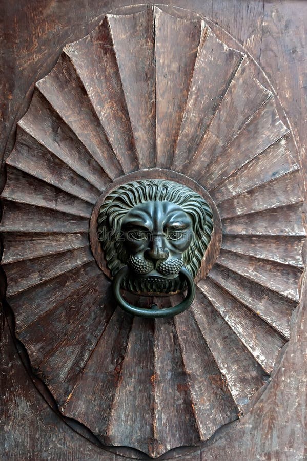 Lion head door knob stock photo. Image of design, front - 302956452