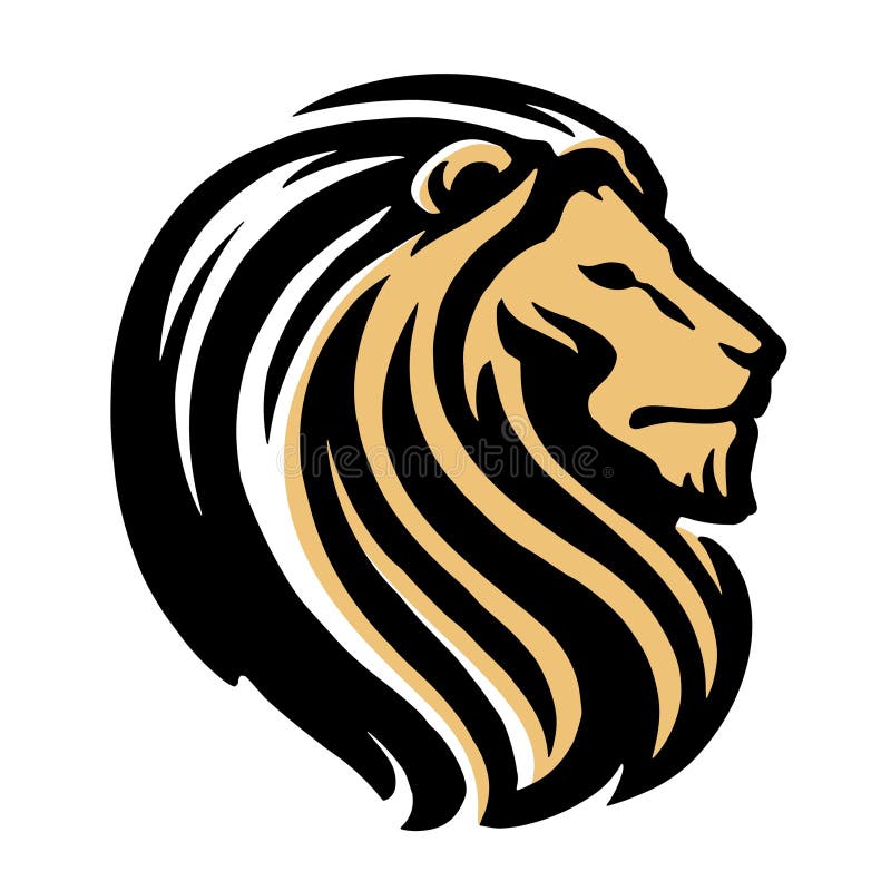Lion Head Emblem. Predatory Animal Side View Logo Symbol, Vector ...