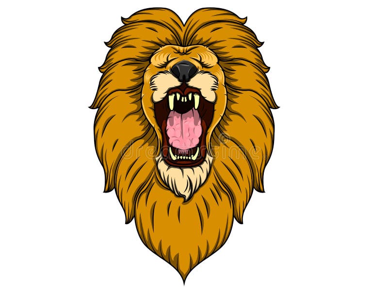 Snarling lion head stock vector. Illustration of drawn - 39367739