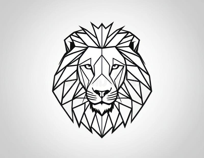 Lion Head Geometric Polygon, Polygonal Stock Illustration ...