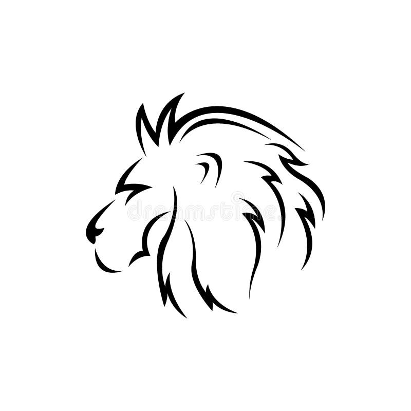 Lion Head Icon Logo Vector Design Template Stock Vector - Illustration ...