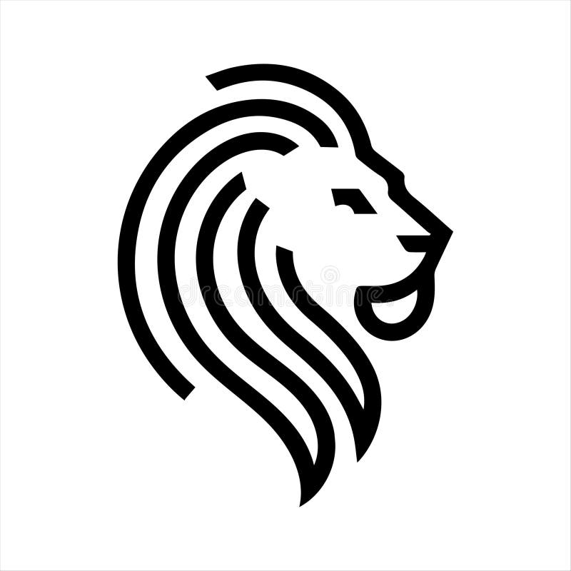 Lion Head Icon Silhouette Vector Art Illustration Stock Vector ...