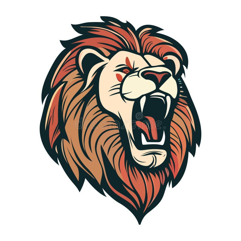 Lion Head Logo Design. Abstract Colorful Lion Head Stock Vector ...