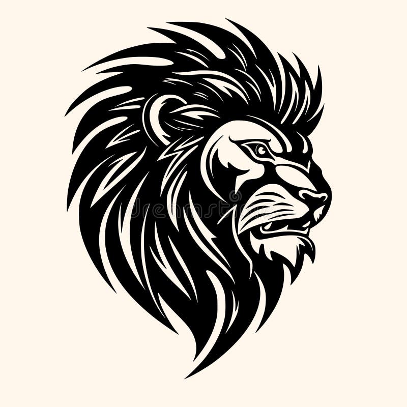 Lion Head Logo Icon Vector Illustration Stock Vector - Illustration of ...