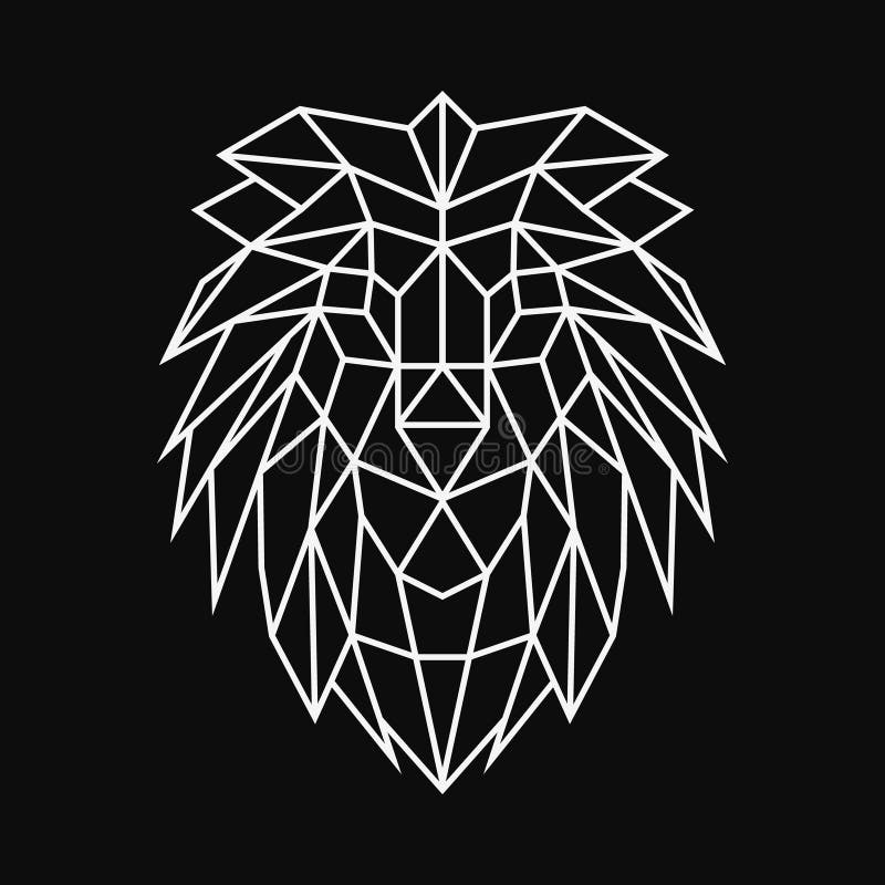 Lion Head Logo. Polygon Pattern. Line Art Stock Vector - Illustration ...