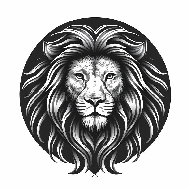 Lion Head Simple Logo. Generative AI Stock Illustration - Illustration ...