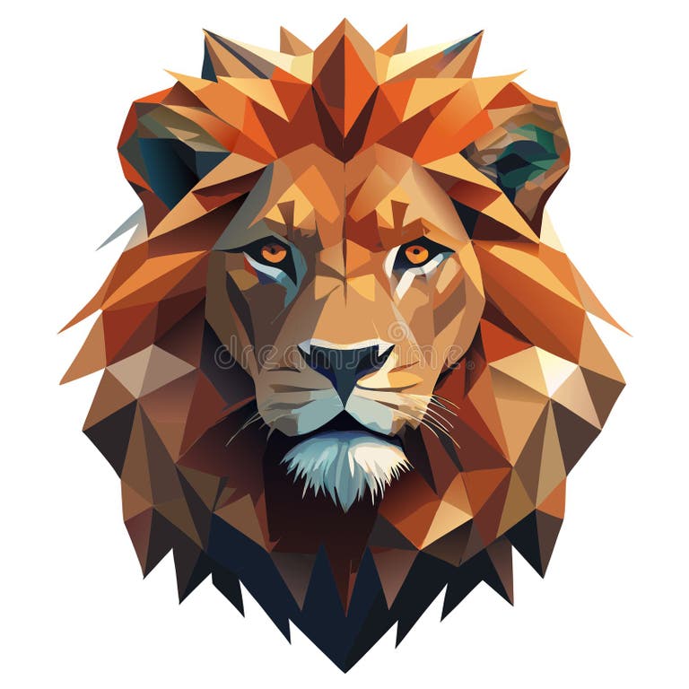 Lion Head Polygonal Low Poly Style Vector Illustration Stock Vector ...