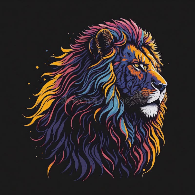 Lion Head Pop Art Illustration Generative Ai Stock Illustration ...