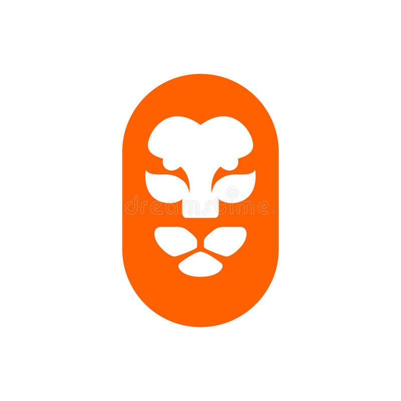 Lion Head Powerful Animal Logo Design Vector Flat Stock Vector ...