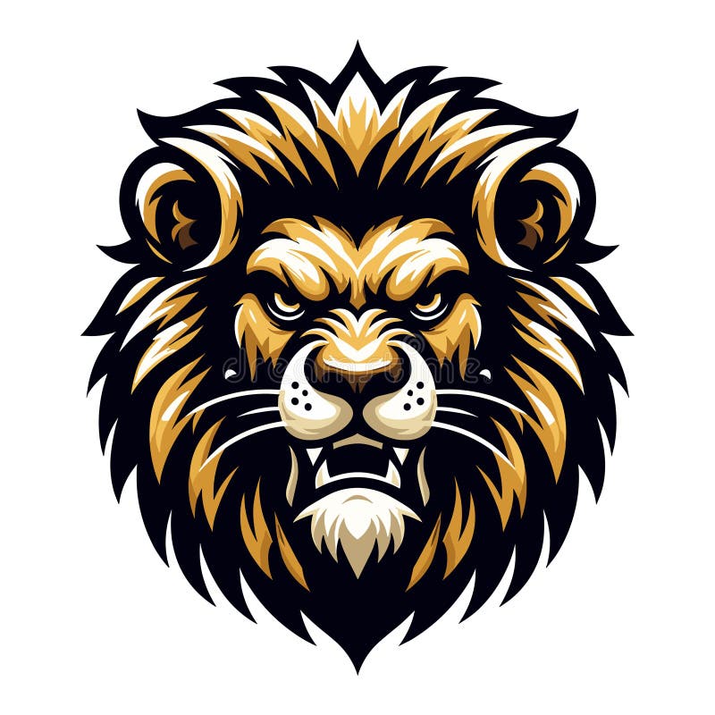 Lion Head Roaring Logo Mascot Vector Illustration, Emblem Design ... Lion Head Roaring Logo Mascot Vector Illustration, Emblem Design ...