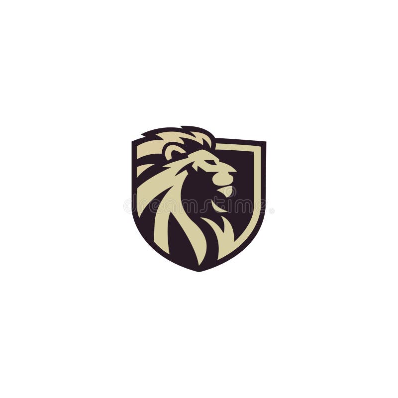 Lion Head and Shield Vector Logo Stock Vector - Illustration of ...