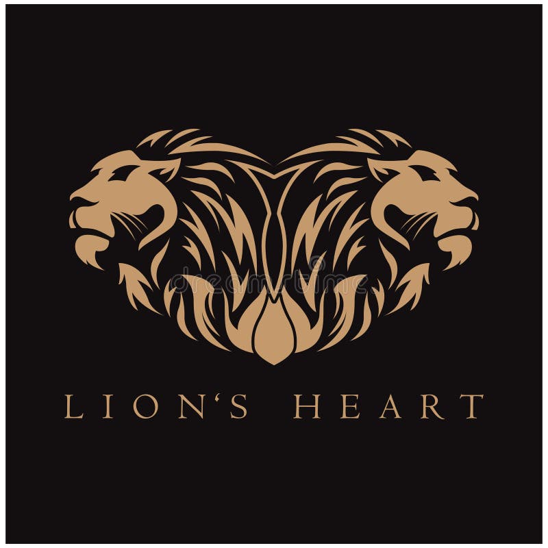Lion heart logo vector stock vector. Illustration of graphic - 277387797