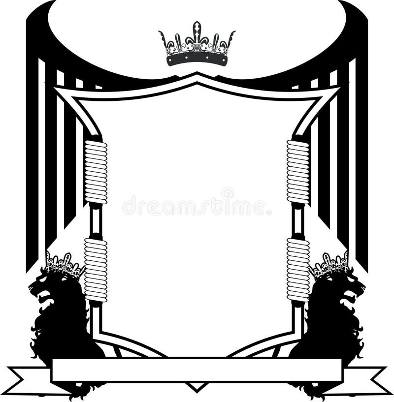 Lion Heraldic Shield Crest Emblem Coat of Arms Tattoo Stock Vector ...
