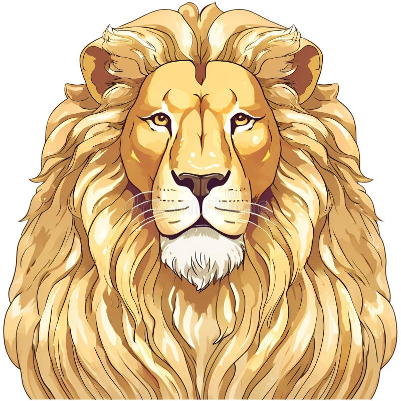 Lion Isolated on White Background Clipping Path - 4 Stock Illustration ...