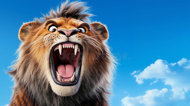 Cartoon Lion Face Mouth Open Stock Photos - Free & Royalty-Free Stock ...