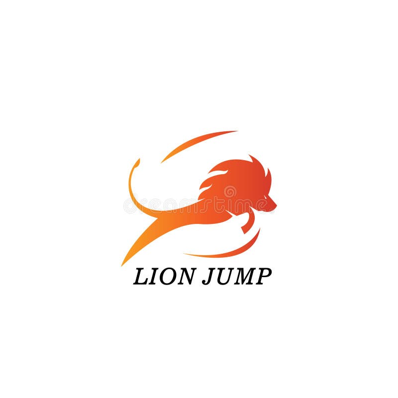 Lion Jump Logo Color Illustration, Vector Design Template Stock Vector ...