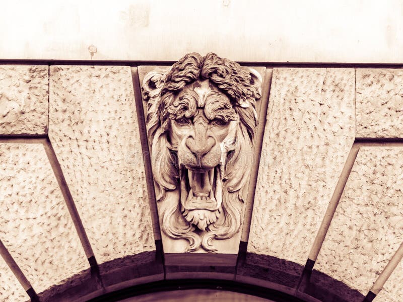 Lion Keystone Close Up Horizontal Stock Photo - Image of facade, bulit ...