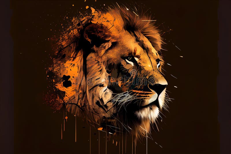 Lion King Isolated on Black. Generative AI Stock Illustration ... Lion King Isolated on Black. Generative AI Stock Illustration ...