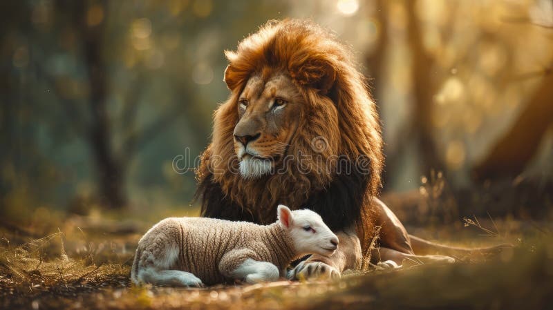 Lion Lamb Golden Hour Light Stock Photos - Free & Royalty-Free Stock ...