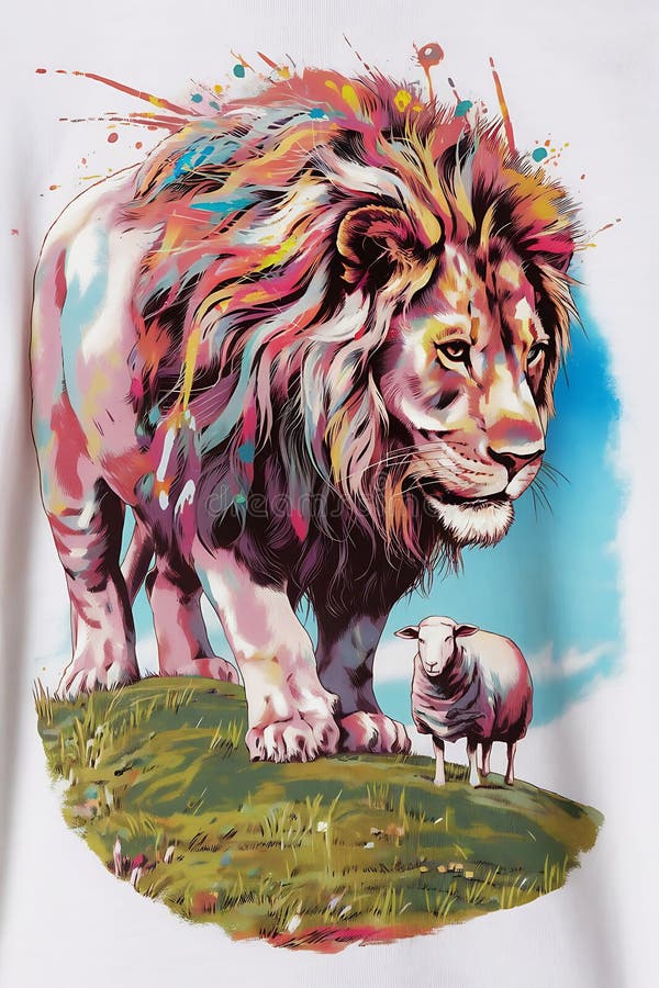 Lion with Lame Creative Art Illustration Stock Vector - Illustration of ...