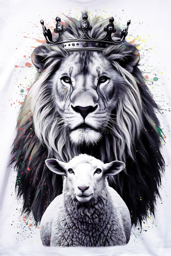 Lion with Lame Creative Art Illustration Stock Vector - Illustration of ...