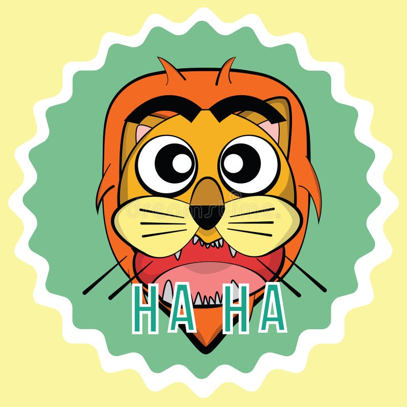 Lion Laughing Out Loud. Vector Illustration Decorative Design Stock ...