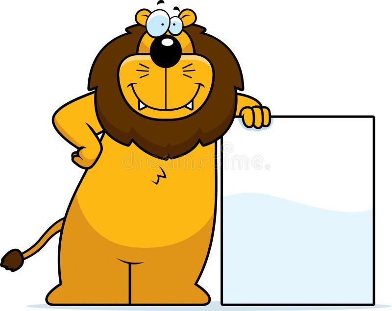 Lion Leaning stock vector. Illustration of cartoon, happy - 13711356