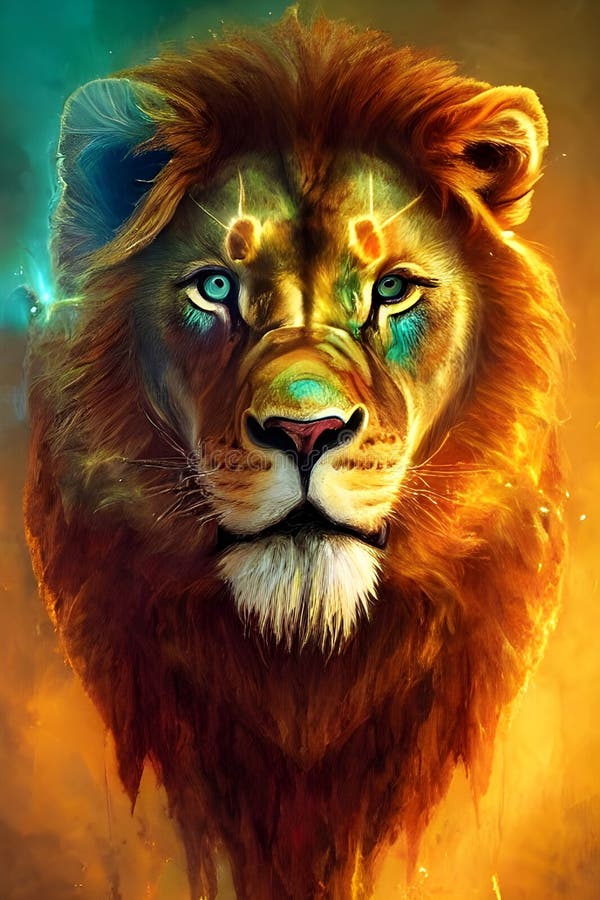 Lion Legacy: Digital Lion Art Prints Assortment Stock Illustration - Illustration of detail ...