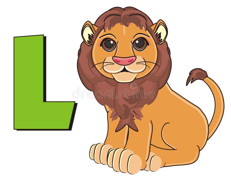 Lion and letter L stock illustration. Illustration of character - 83921109