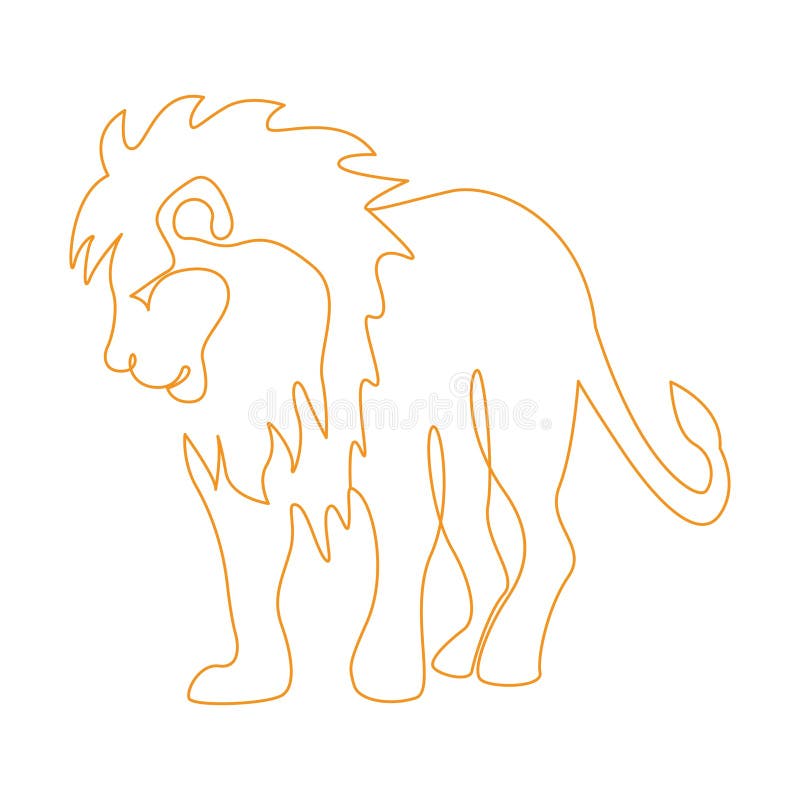 Lion Line Art Logo Icon Design Stock Vector - Illustration of head ...