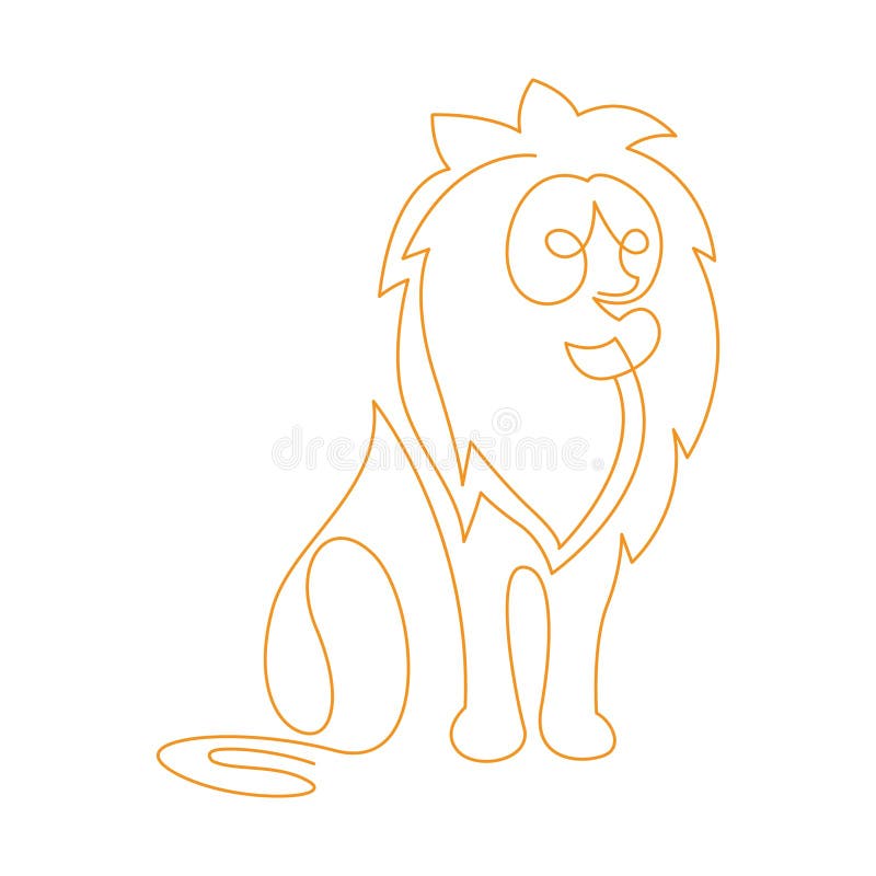 Lion Line Art Logo Icon Design Stock Vector - Illustration of mammal ...