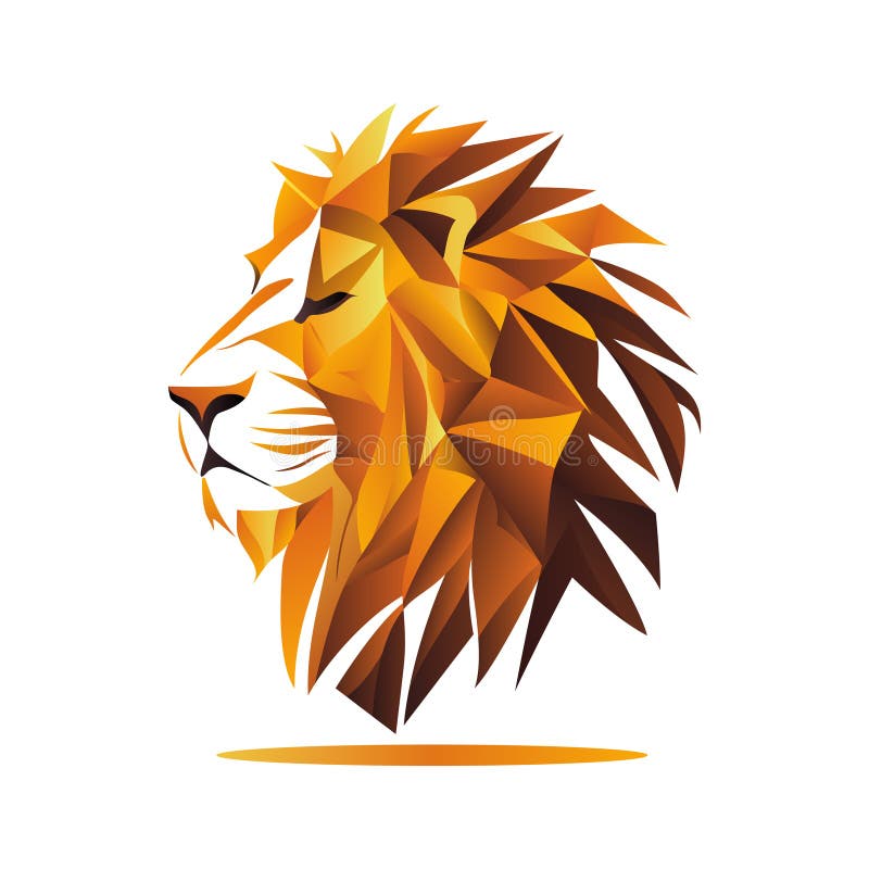 Lion Logo Design. Abstract Colorful Polygon Lion Head. Calm Lion with ...