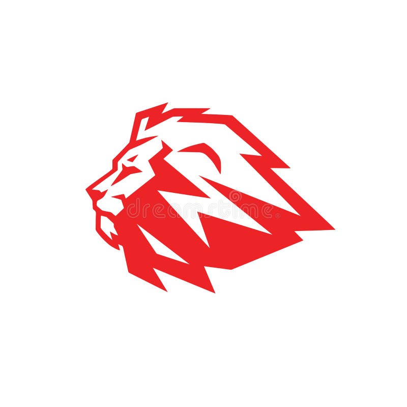 Lion Logo Mascot Design Template Rouge Illustration de Vecteur ...