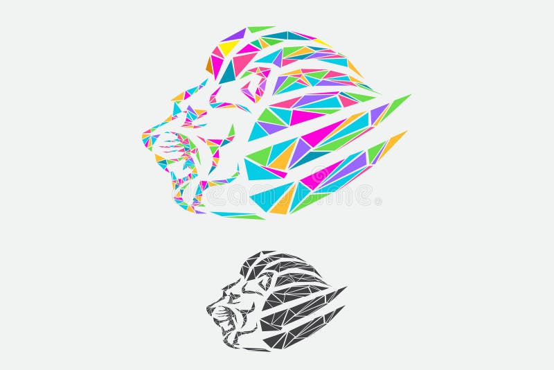 Lion Logo Triangle Art Design Stock Illustration - Illustration of ...