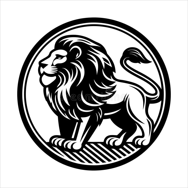 A Lion in a Logo Vector Art & Illustration Stock Vector - Illustration ...