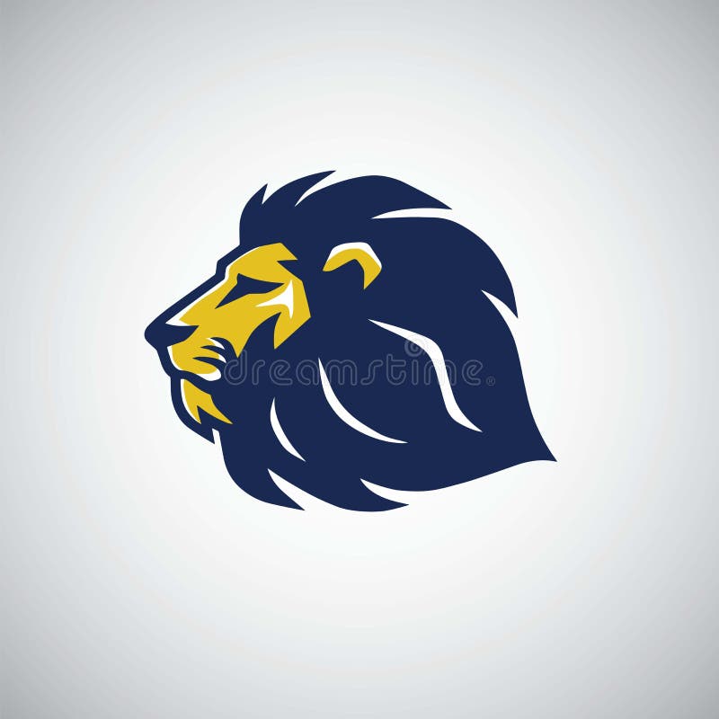 Lion Logo Yellow Blue Vector Template Stock Vector - Illustration of ...