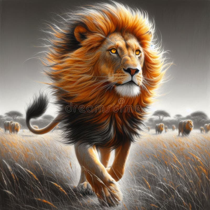 The Lion is the Main Focus of the Image Stock Image - Image of predator ...