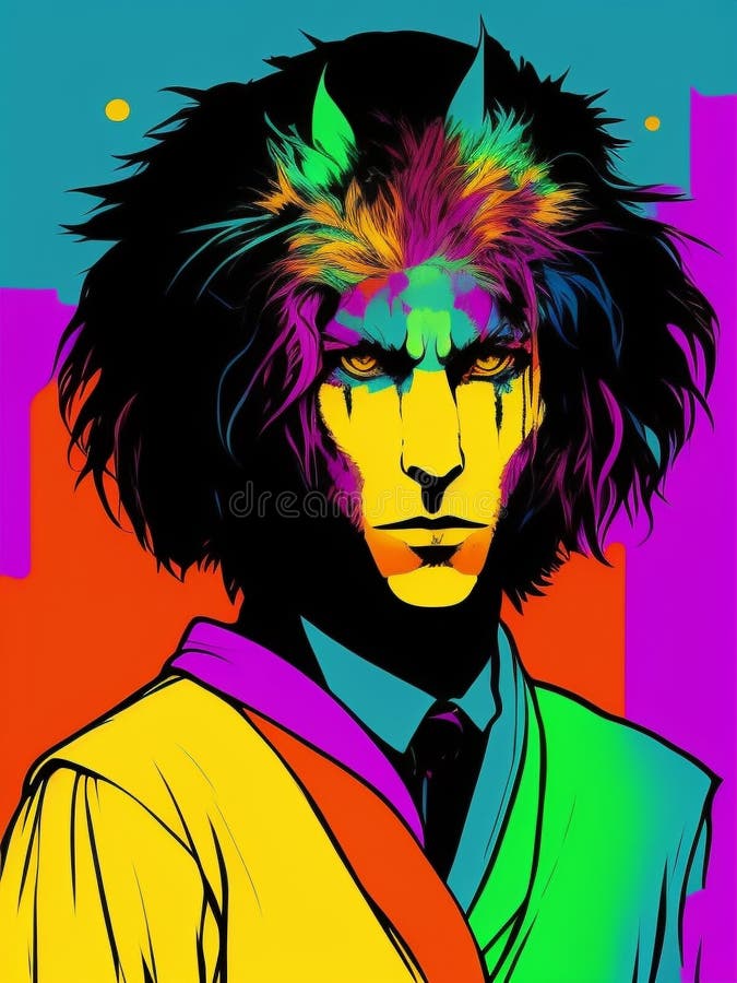 Lion-Man stock illustration. Illustration of anthropomorphic - 266580844