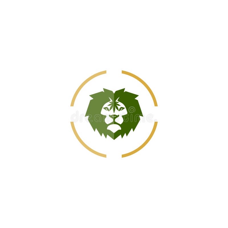 Lion marijuana leaf logo stock illustration. Illustration of globe ...