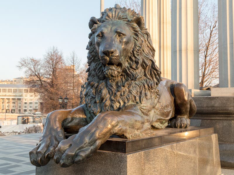 Lion metal Statue stock photo. Image of culture, head - 70874044
