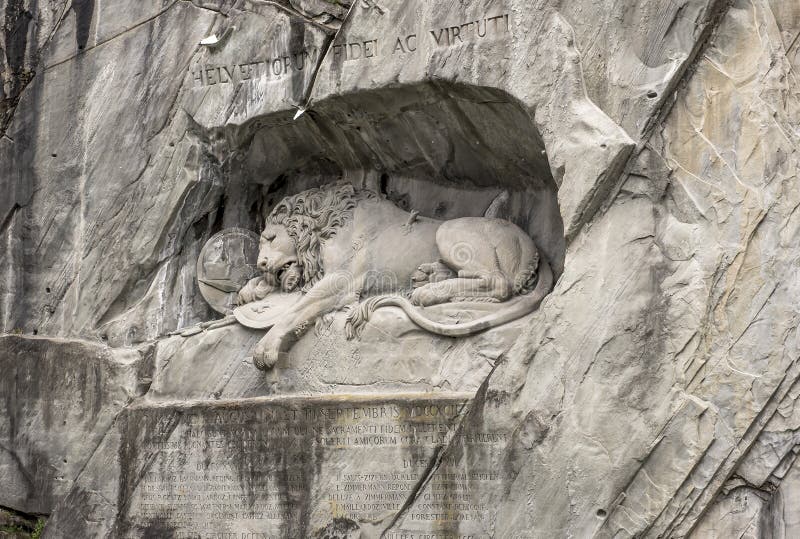 The Lion Monument, or Lion of Lucerne in Lucerne Switzerland. Stock ...