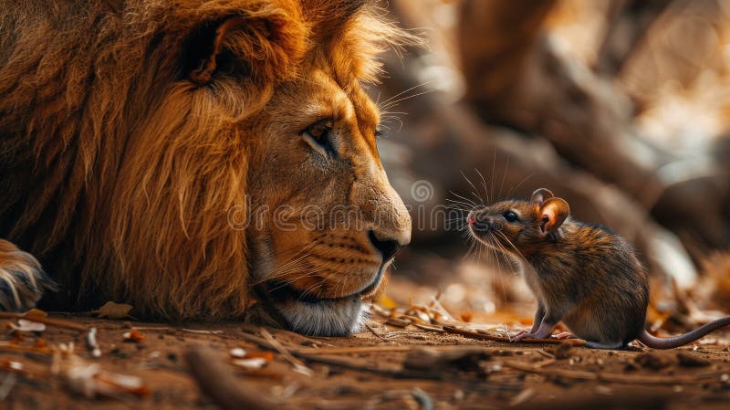 Lion Mouse Standing Next Each Other Stock Photos - Free & Royalty-Free ...
