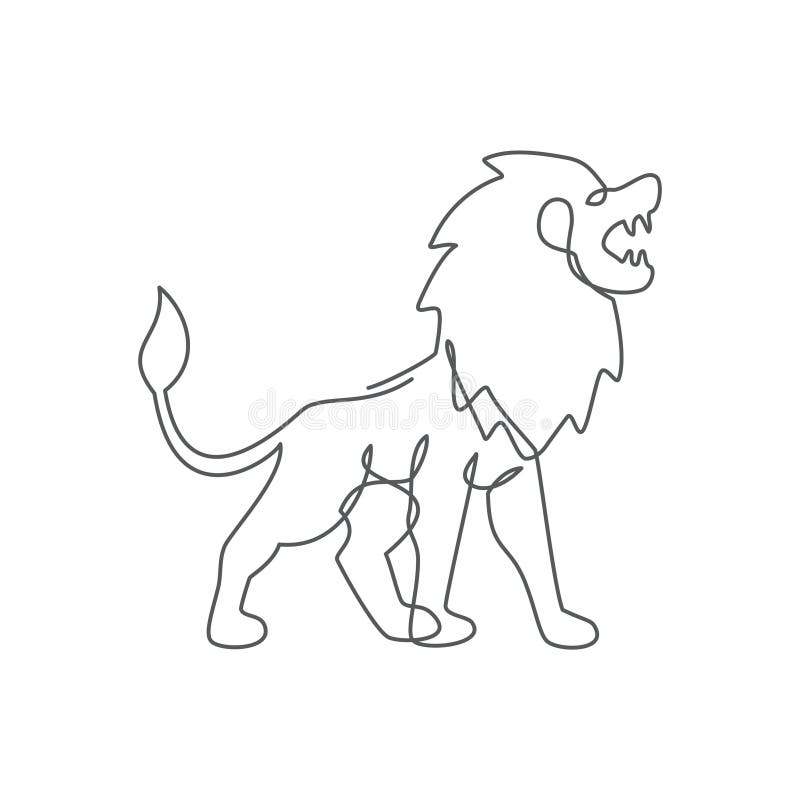 One Line Drawing Lion Stock Illustrations – 965 One Line Drawing Lion ...
