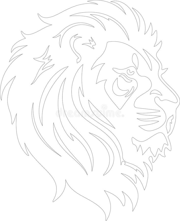 Lion Outline Silhouette Generative Ai Stock Vector - Illustration of ...