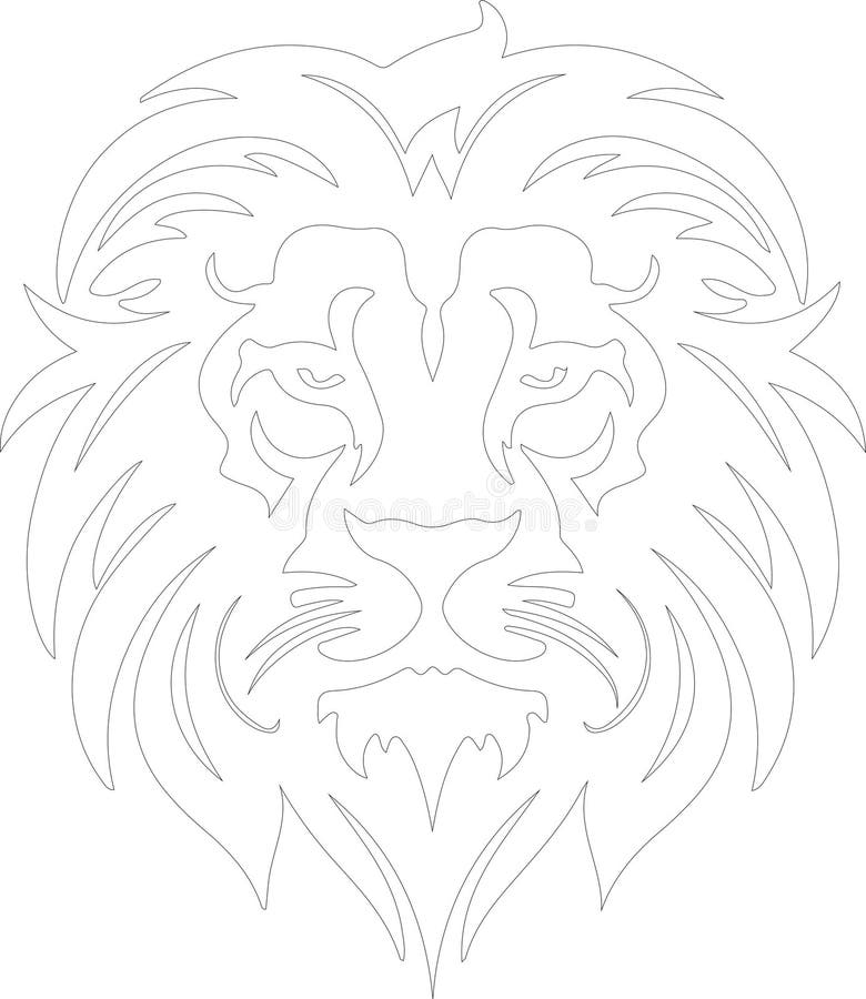 Lion Outline Silhouette Generative Ai Stock Vector - Illustration of ...