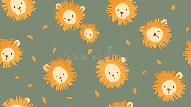 Lion Pattern. Drawn Lion Cub. Children S Illustration for Printing on Textiles, Poster Stock ...